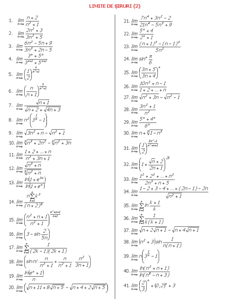 Limite de Siruri | PDF