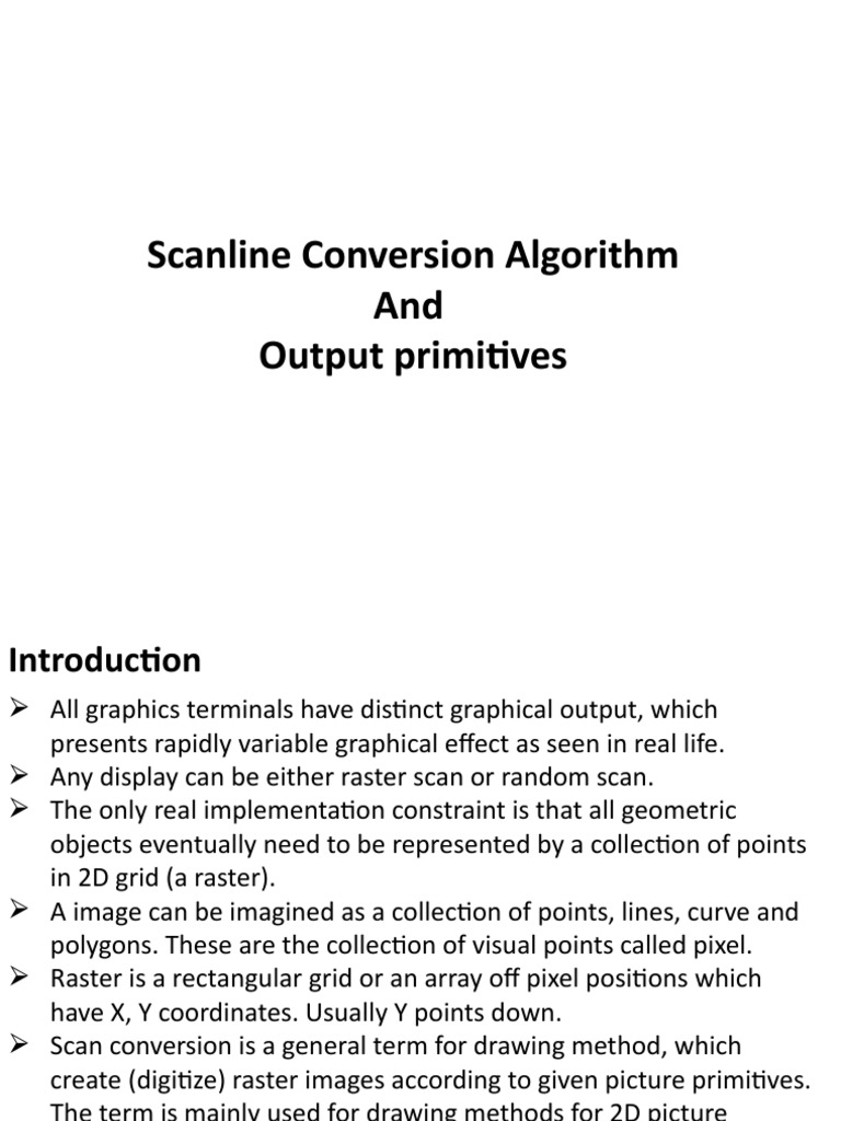 Unit-3 Scan Line Conversion Algorithm | PDF | Mathematics | Computing