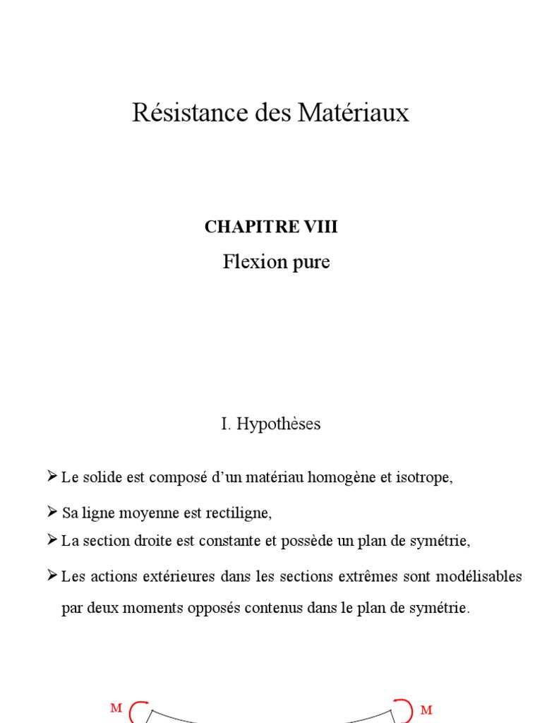 Resistance Des Materiaux - Chapitre 8 Flexion Pure | PDF | Flexion ...