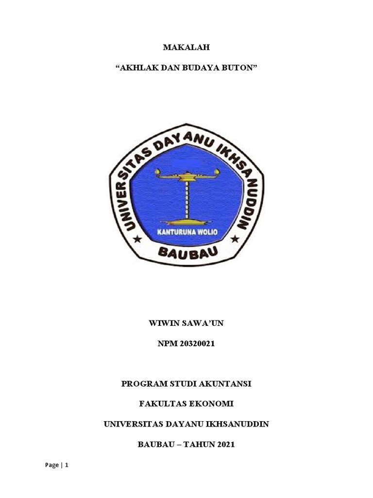 Akhlak Dan Budaya Buton | PDF