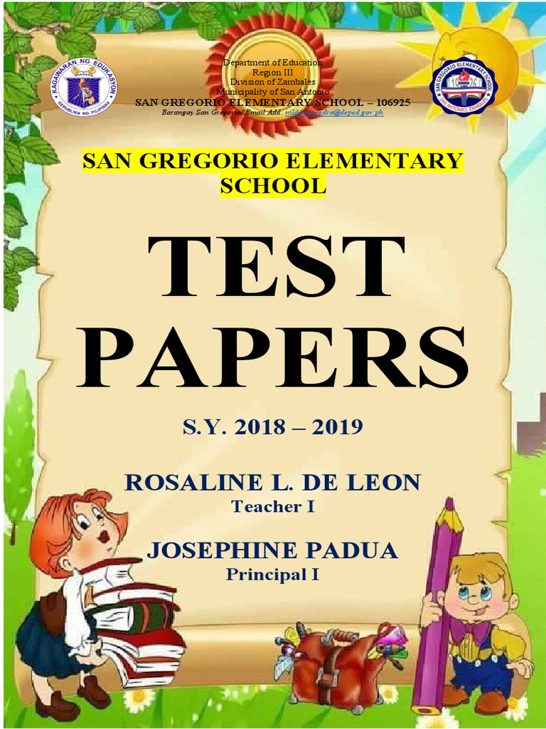 Papers Test: San Gregorio Elementary School | PDF