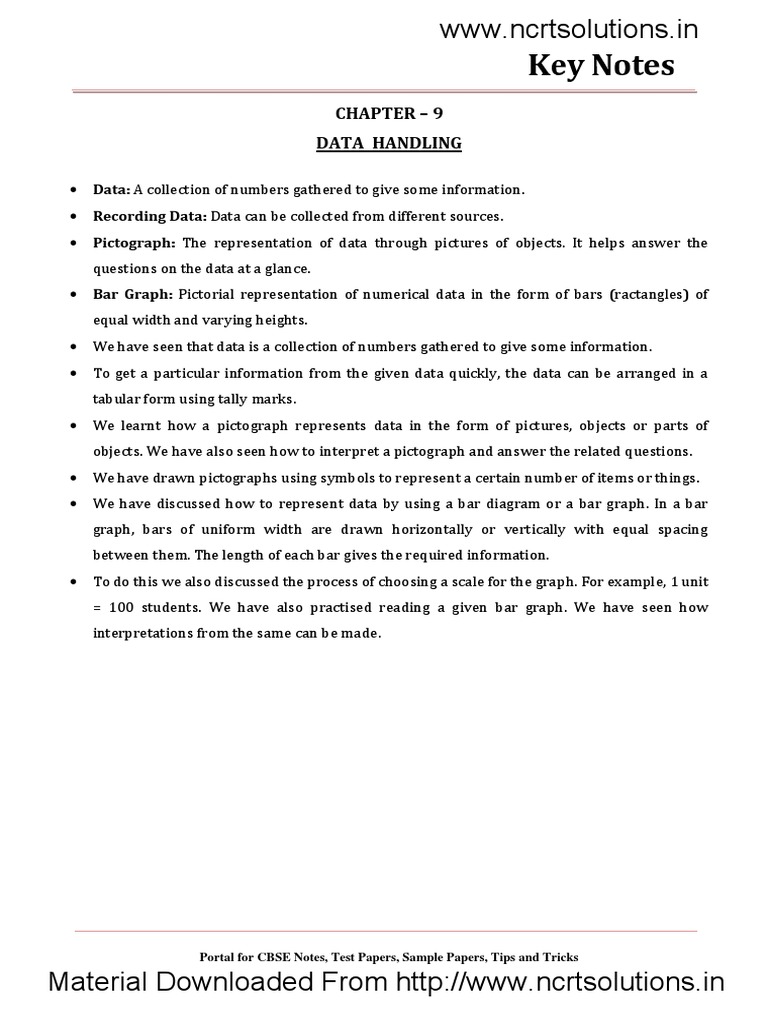 Chapter - 9 Data Handling: Portal For CBSE Notes, Test Papers, Sample ...