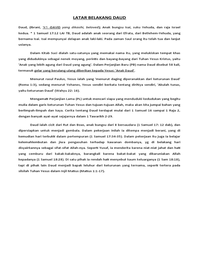 LATAR BELAKANG DAUD | PDF