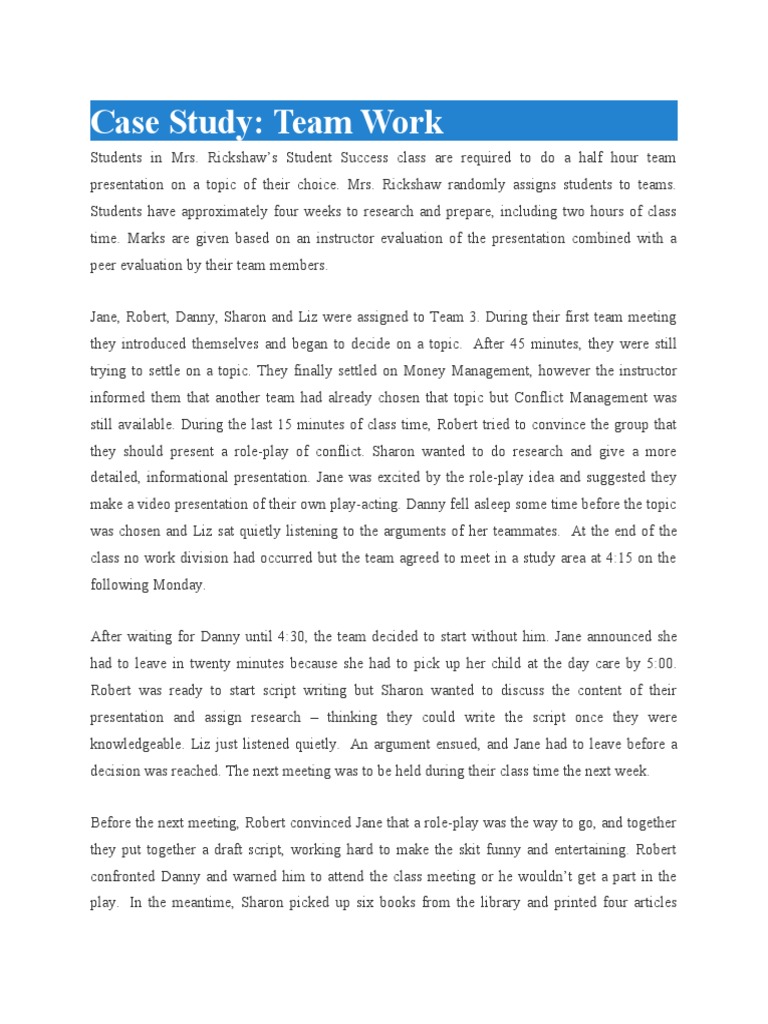 Case Study-Teamwork | PDF | Communication | Cognition