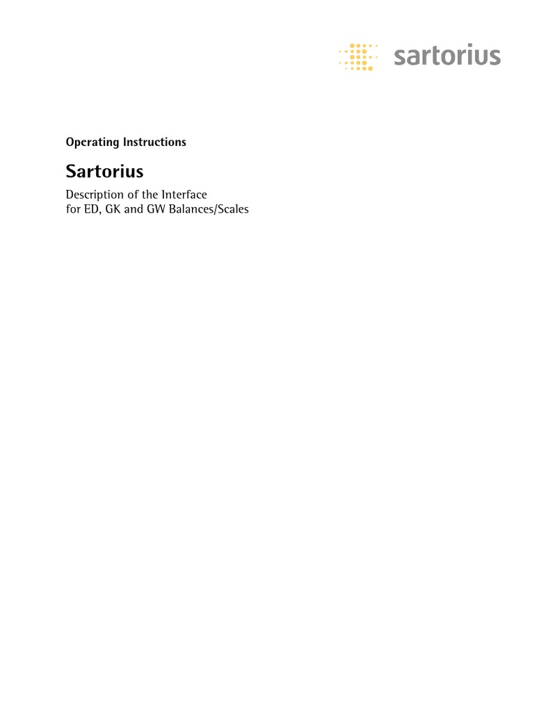 Sartorius: Operating Instructions | PDF | Information Age | Electrical ...