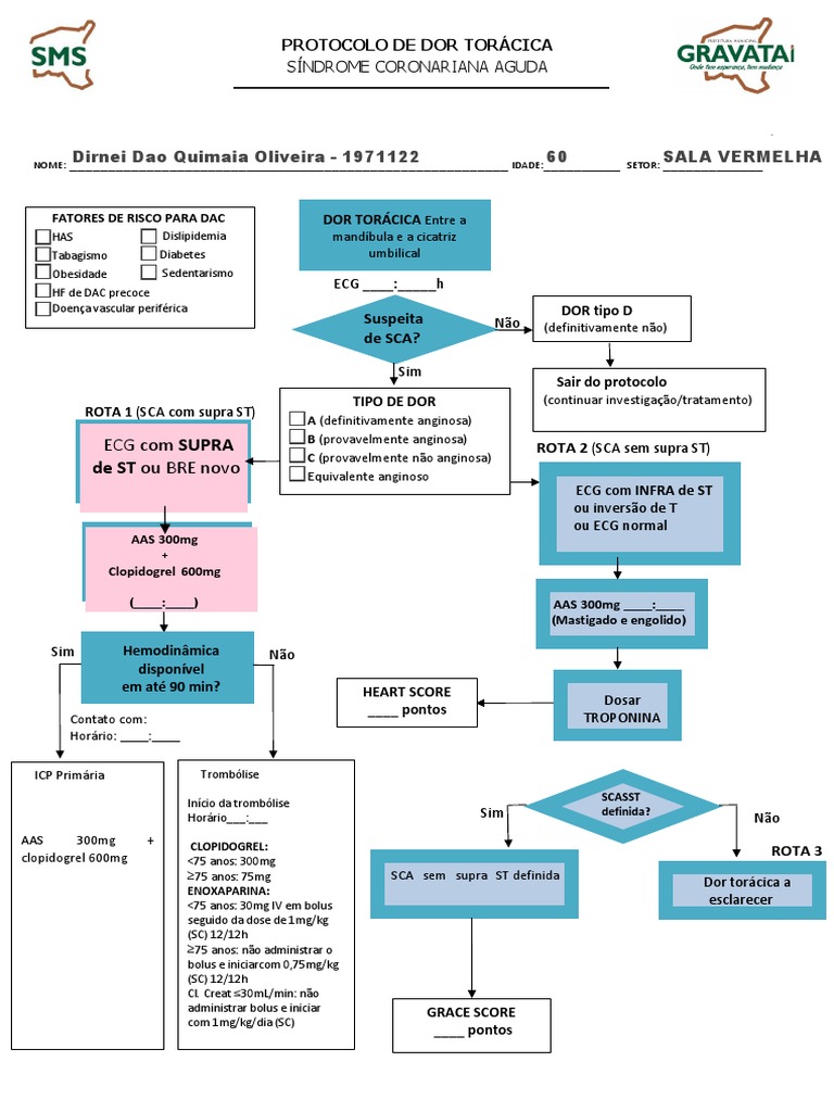 Protocolo de Dor Torácica | PDF | Medicina Clínica | Cardiologia