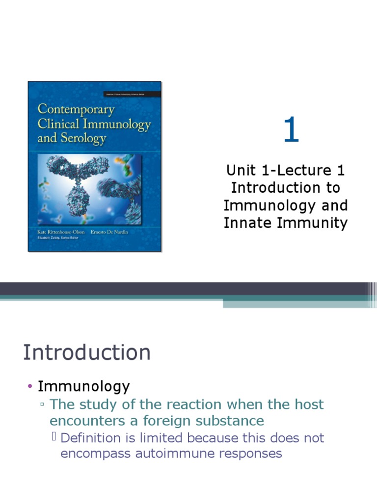 Unit 1-Lecture 1 Introduction To Immunology and Innate Immunity | PDF | Immune System | Innate ...