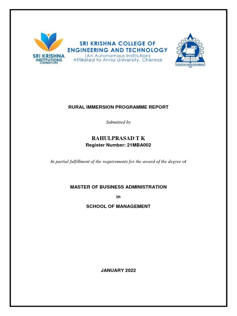 MBA Rural Immersion Report | PDF | Brick | Milk