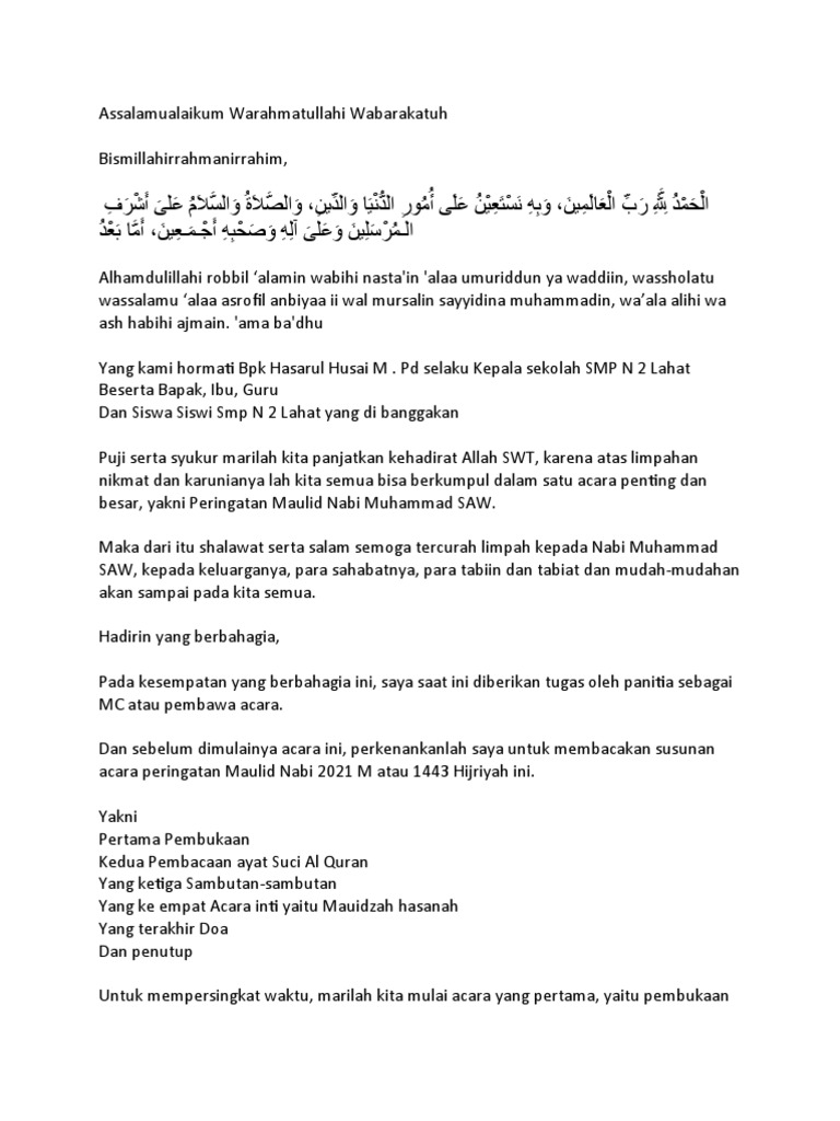 Susunan Acara Maulid Nabi | PDF