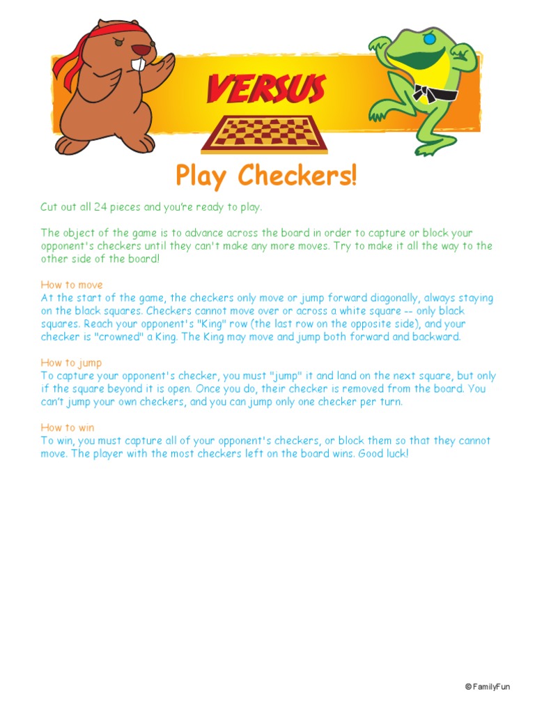 Basic Checkers Rules Explained | PDF