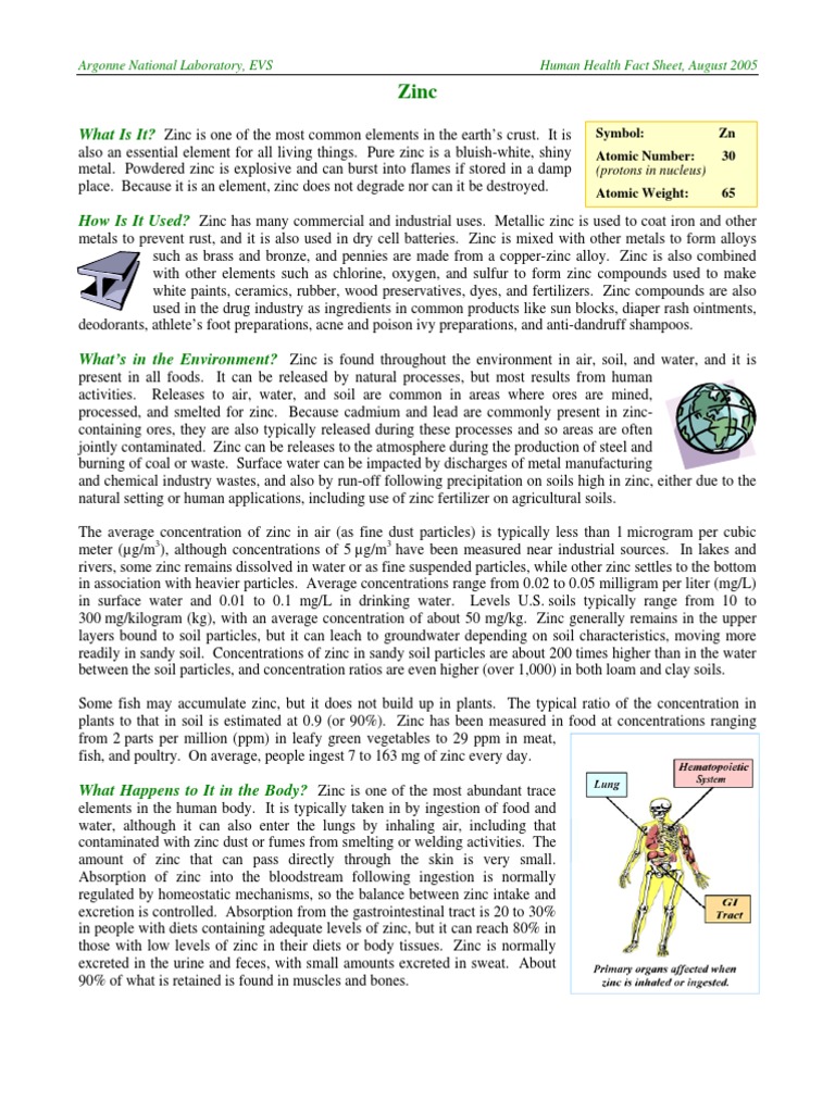 Zinc | PDF | Zinc | Toxicity