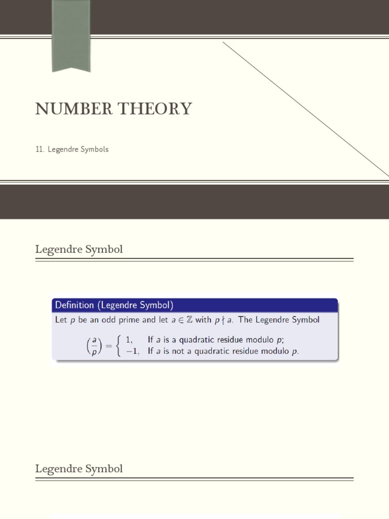 Legendre Symbols | PDF