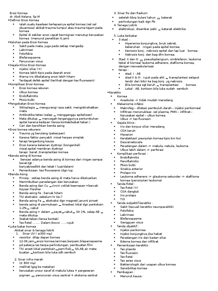 Erosi Kornea PDF Free | PDF