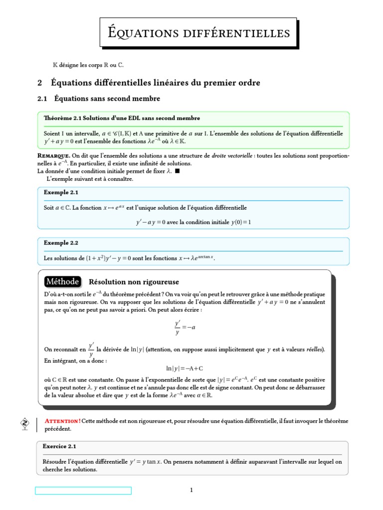 Equations Differentielles | PDF | Équations | Zéro d'une fonction