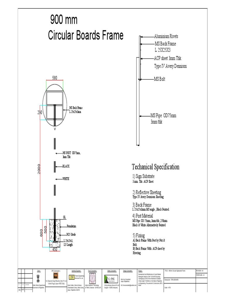 900 MM Circular Boards Frame: Techanical Specification | PDF ...