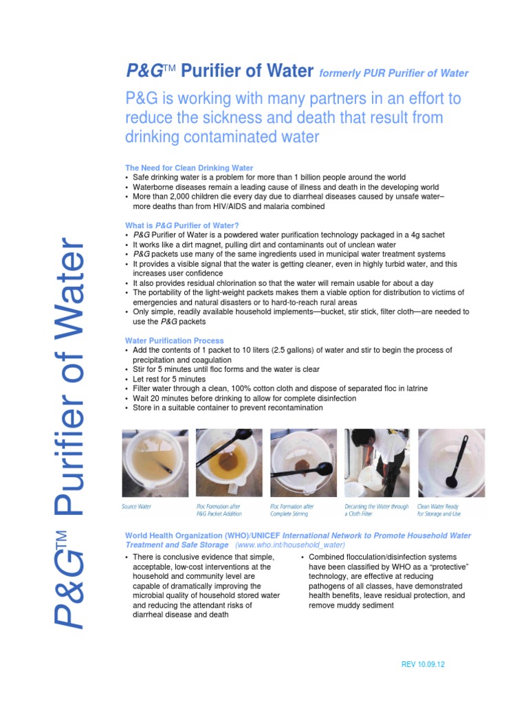 P & G Purifier of Water - Review | PDF | Water Purification | Diarrhea