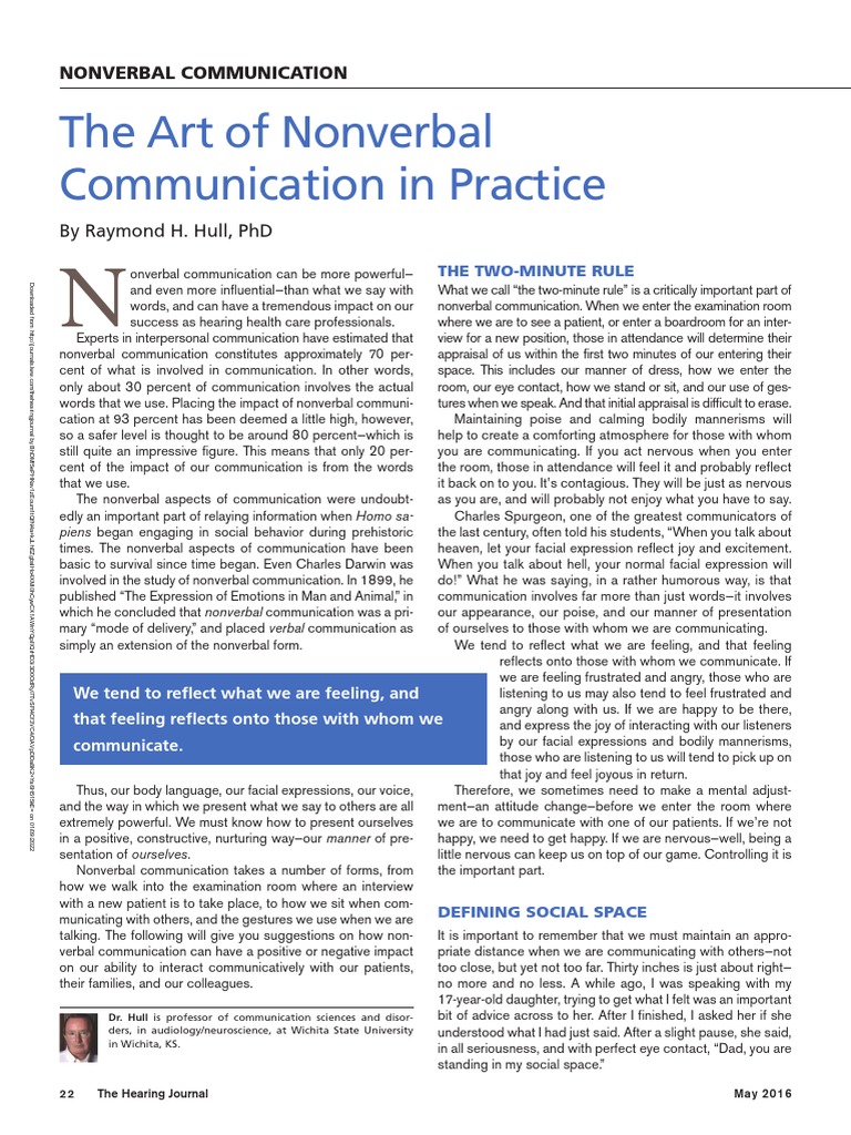 The Art of Nonverbal Communication in Practice.5 | PDF | Nonverbal ...