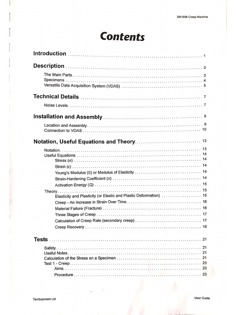 Creep Test Manual | PDF