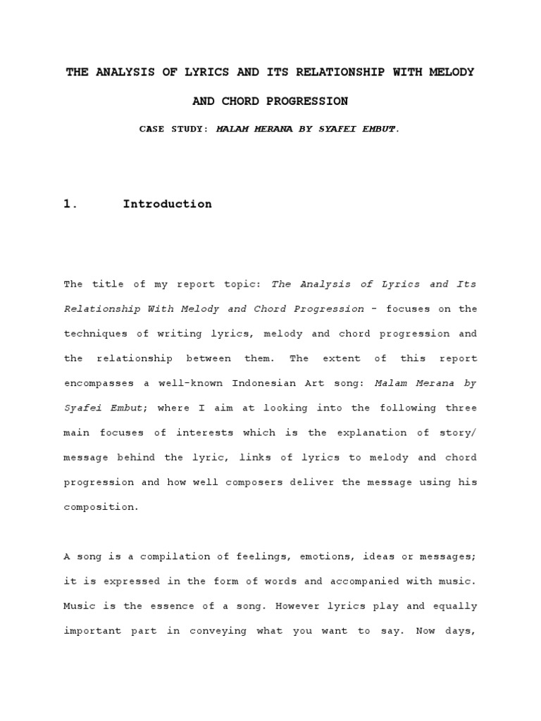 The Analysis of Lyrics and Its Relationship With Melody and Chord ...