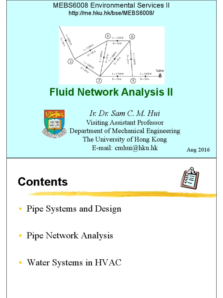 Pipe Network | PDF | Fluid Mechanics | Plumbing