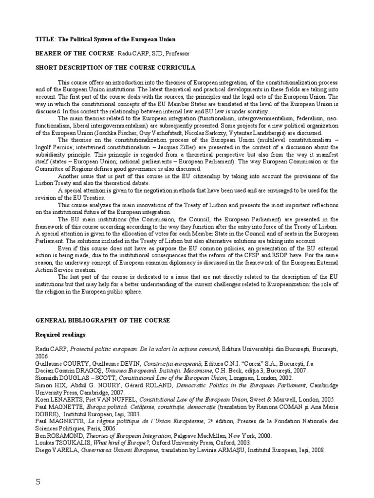 The Political System of The European Union | PDF | European Union ...