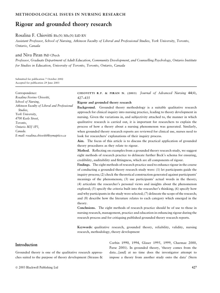 Rigor and Grounded Theory Research | PDF | Qualitative Research ...