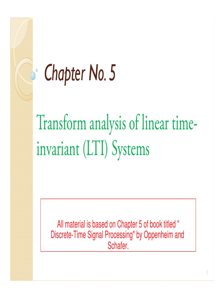 Chapter No. 5 Chapter No. 5: Transform Analysis of Linear Time ...