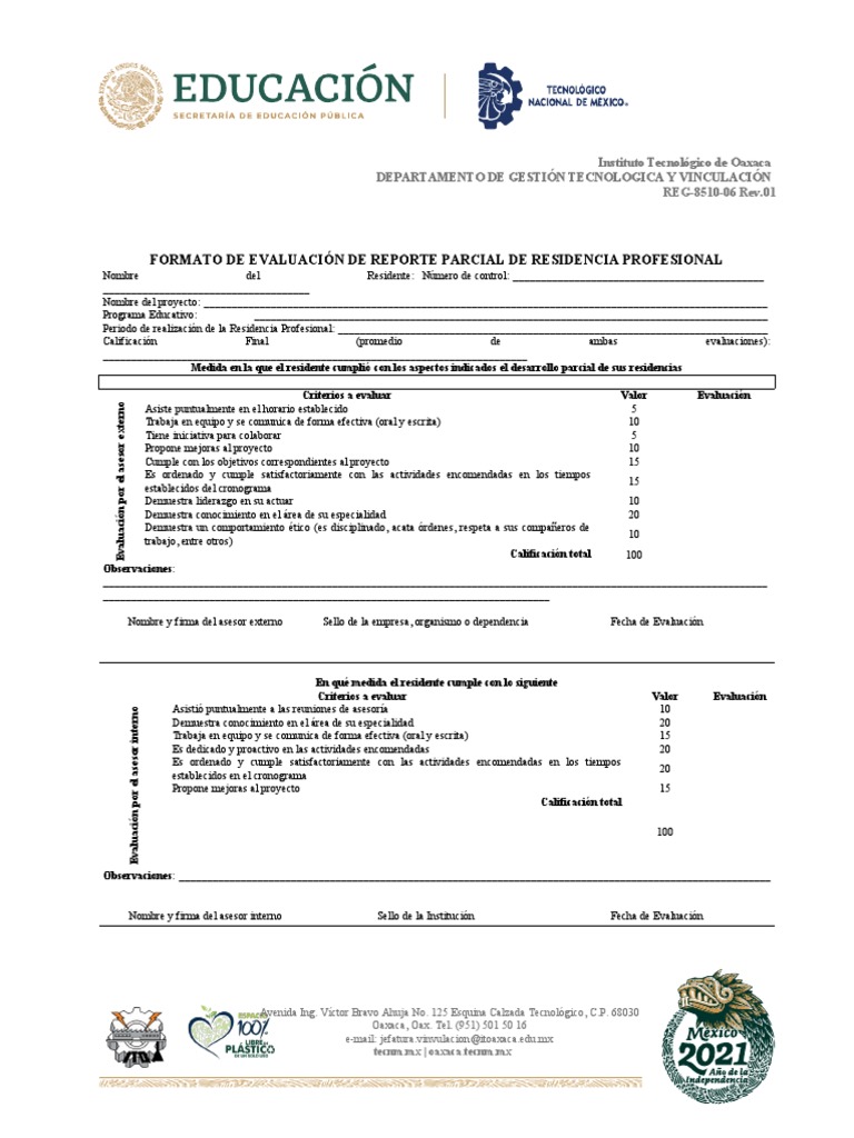 Formato Reporte Parcial | PDF