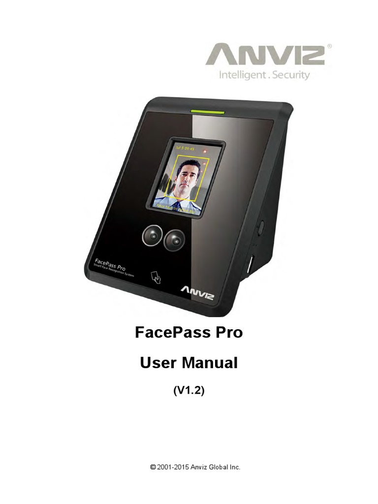 Facepass Pro User Manual: © 2001-2015 Anviz Global Inc | PDF | Point And Click | Computer Terminal