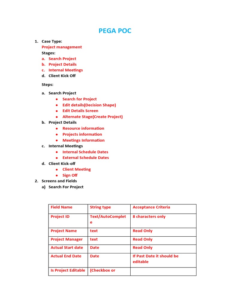 Pega Poc: 1. Case Type: Stages | PDF | Art | Technology & Engineering