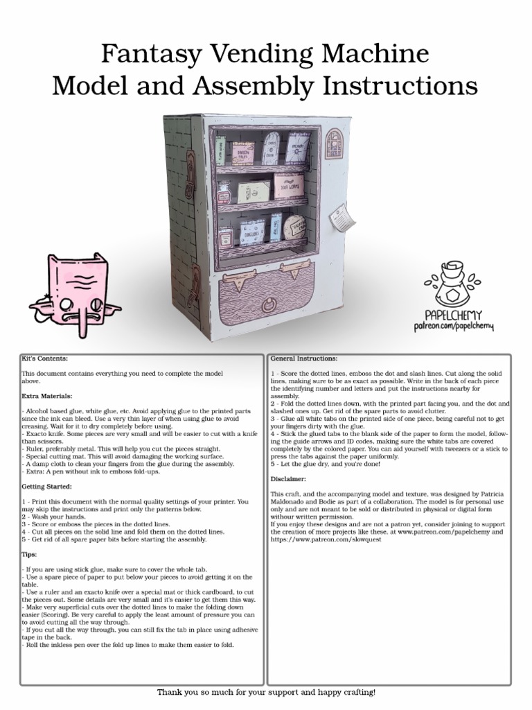 Vending Machine Assembly Instructions | PDF