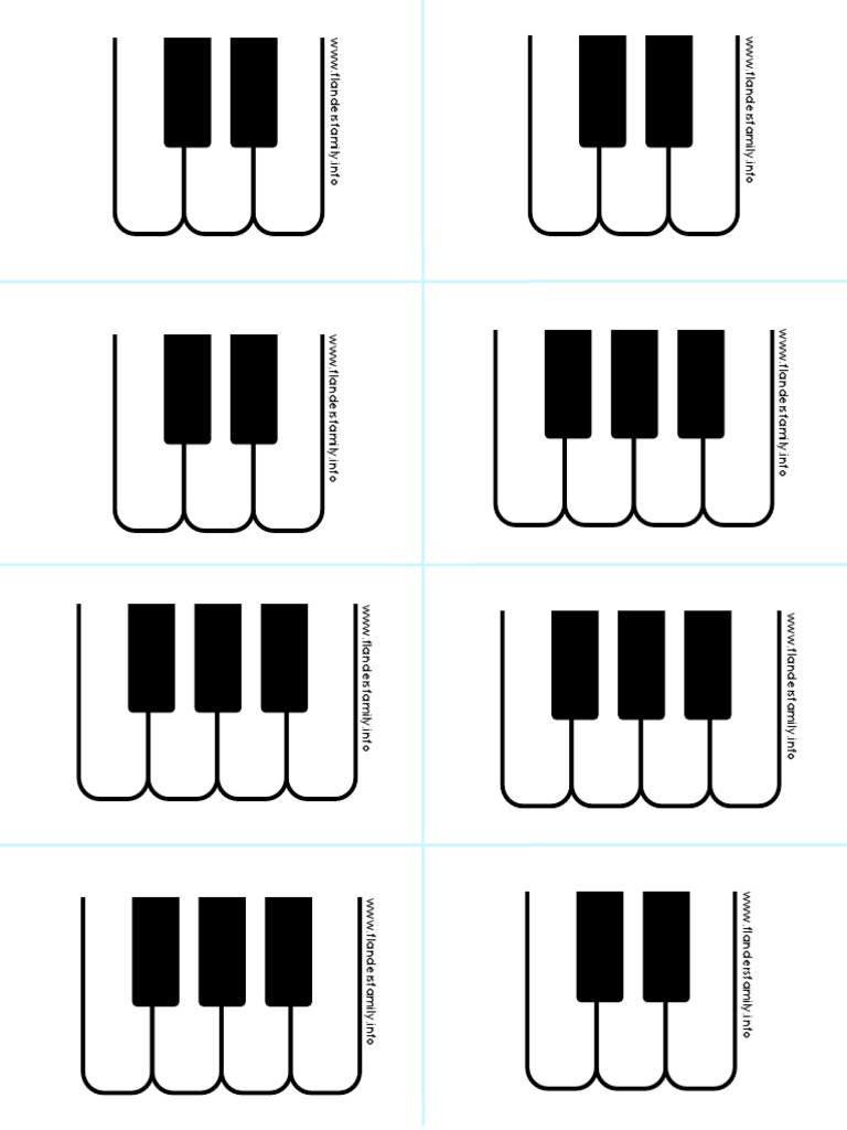 Piano Key Flashcards Color Your Own | PDF
