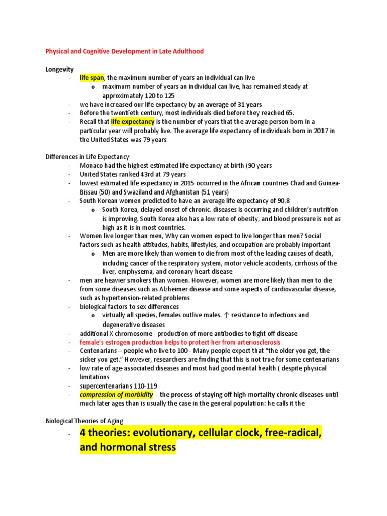 Chapter 11 Late Adulthood Development | PDF | Memory | Stress (Biology)