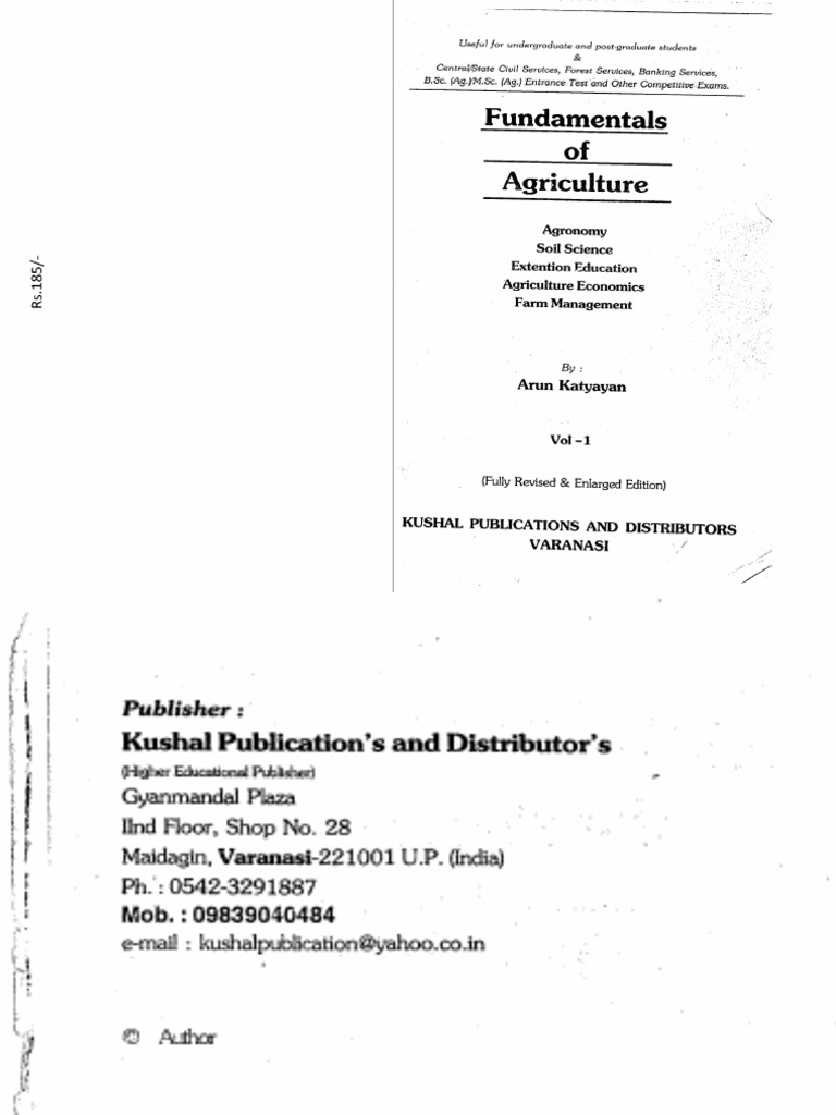 Arun Katayan Vol 1 For Study | Download Free PDF | Soil | Agriculture