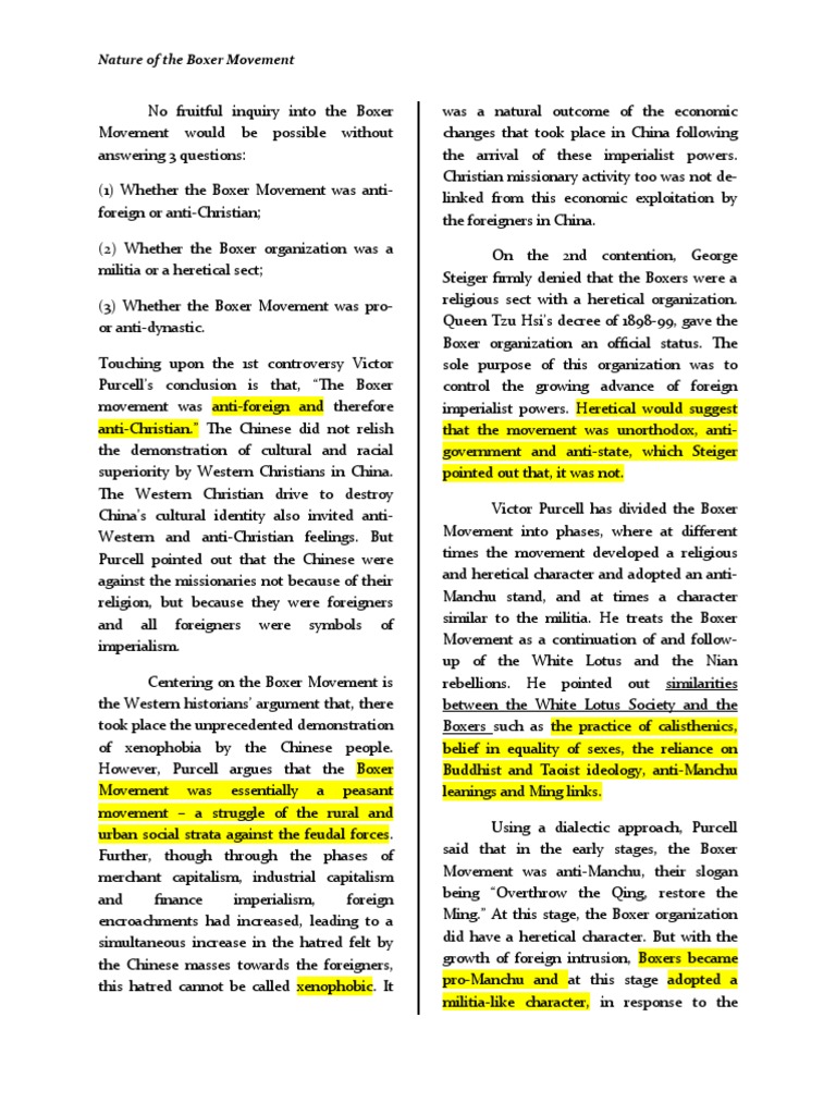Historians' Views on Boxer Movement | PDF | Qing Dynasty