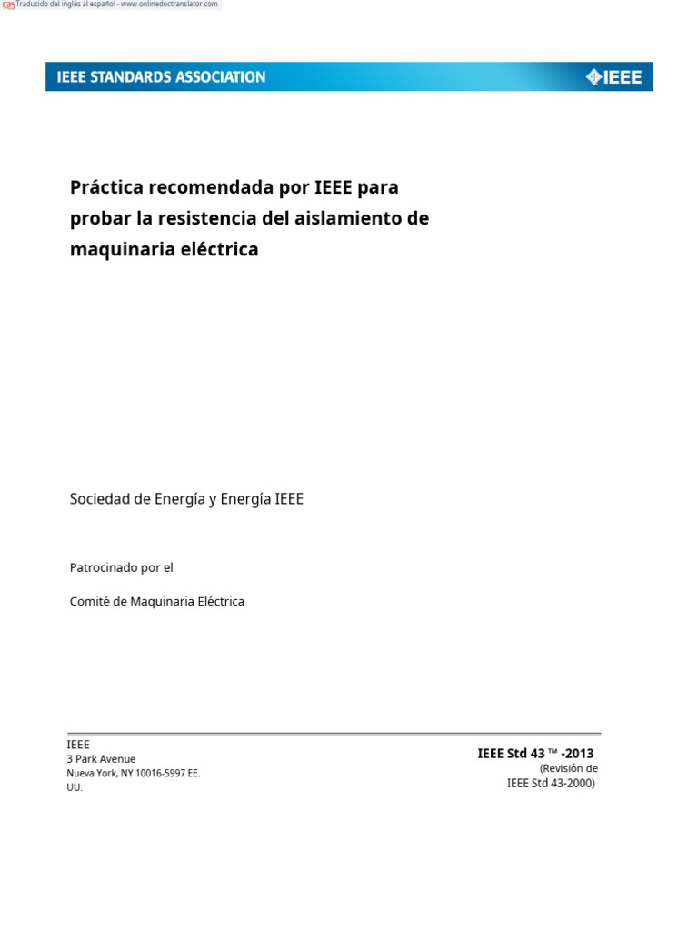 IEEE STD 43-2013.en - Es | PDF | Aislador (Electricidad) | Inductor