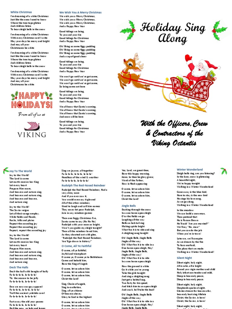Holiday Sing-Along Lyrics Collection | PDF | Santa Claus's Reindeer ...