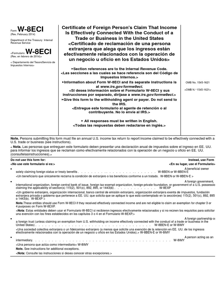 W8eci Form Espanol | PDF