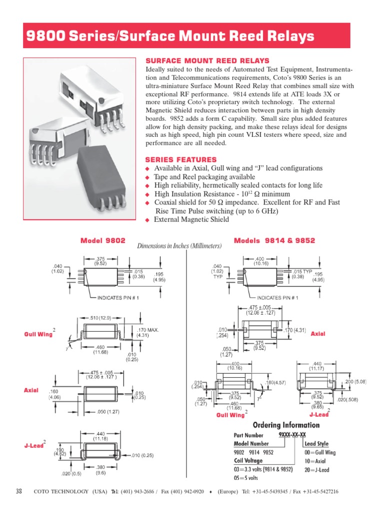 9800 Relay Series | PDF | Relay | Alternating Current