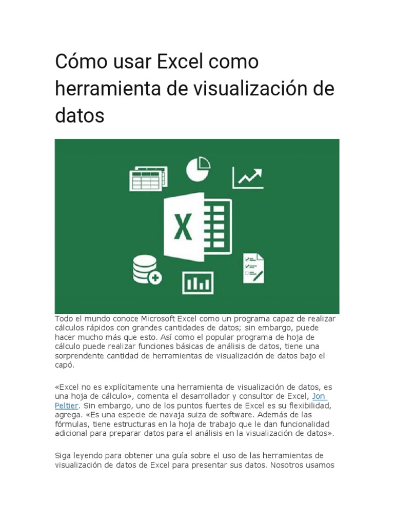 Cómo Usar Excel Como Herramienta de Visualización de Datos | PDF ...