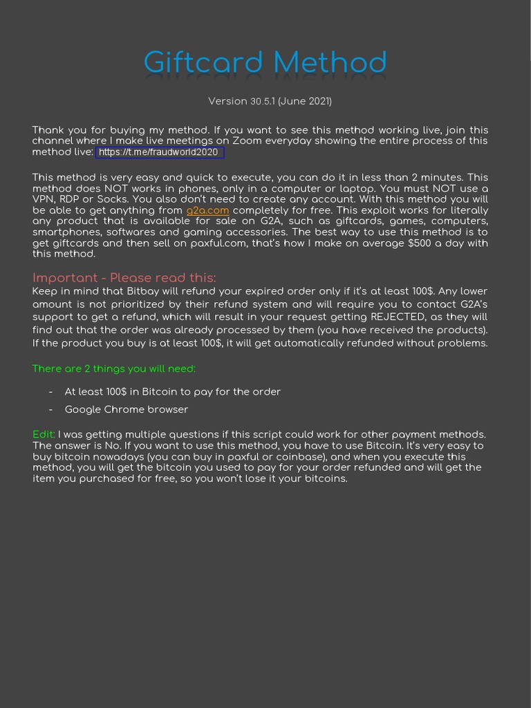 Gift Card Method June 2021 | Download Free PDF | Gift Card | Bitcoin