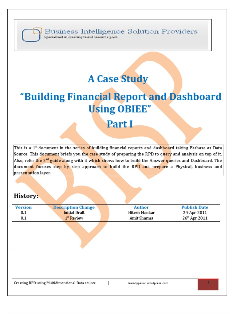 OBIEE Financial Dashboard Guide | PDF | Oracle Database | Data ...