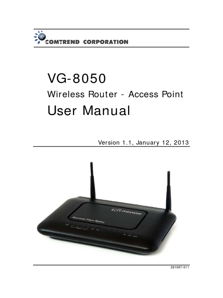 Manual Usuario Fabricante Router Fibra Optica Comtrend VG 8050 | PDF | Port (Computer Networking ...