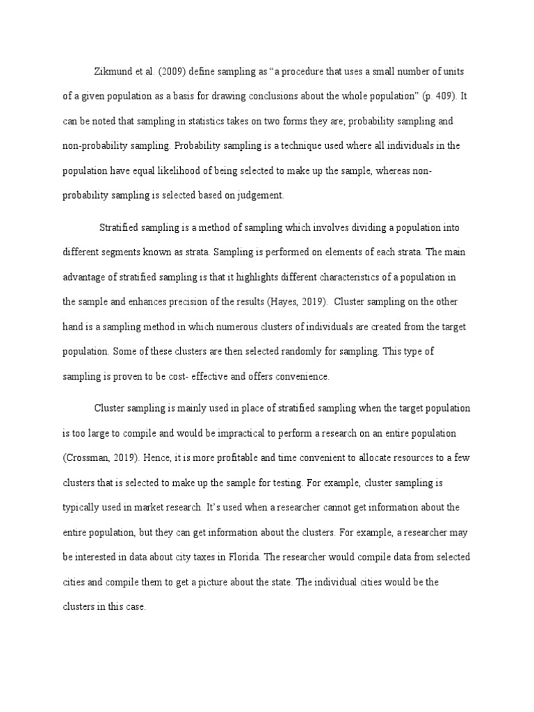 Stratified Vs Cluster Sampling | PDF | Sampling (Statistics ...