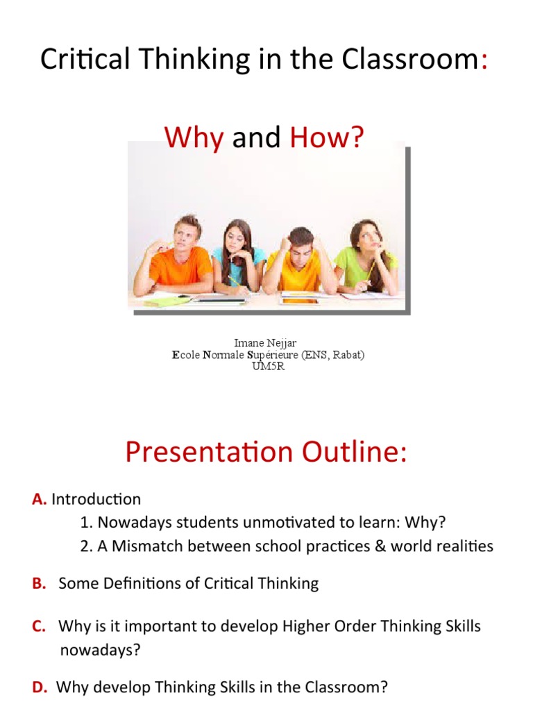 Critical Thinking in The Classroom And:: Why How? | PDF | Critical ...