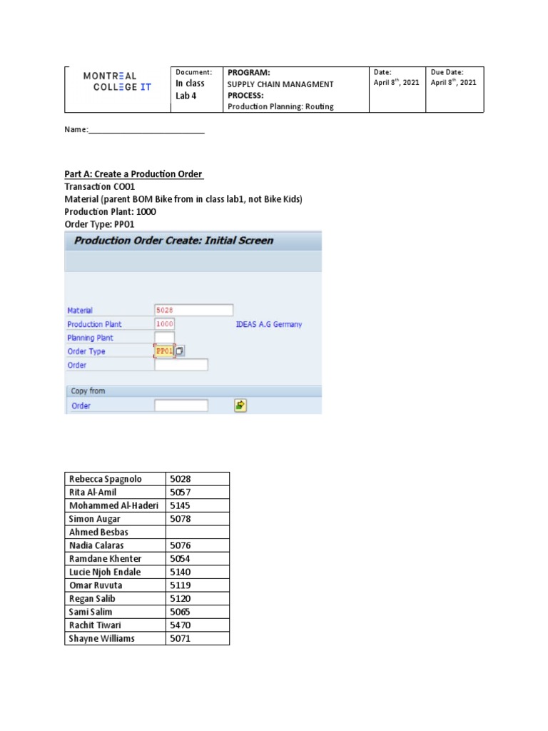 4 Lab 4 Production Order in Class | PDF | Computing | Software