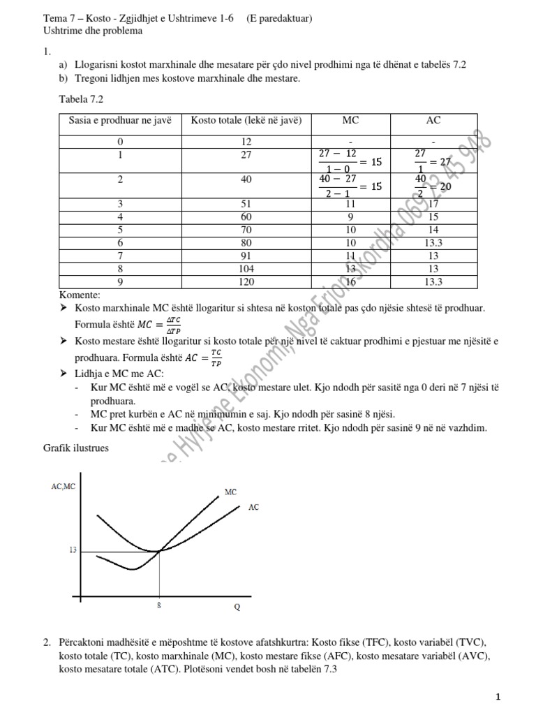Hyrje Ne Ekonomi Tema 7 - Zgjidhjet e Ushtrimeve | PDF