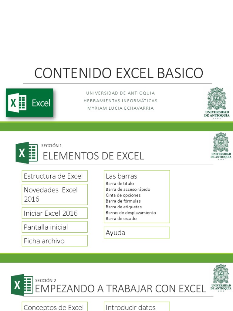 Contenido Excel Basico | PDF | Microsoft Excel | Archivo de computadora
