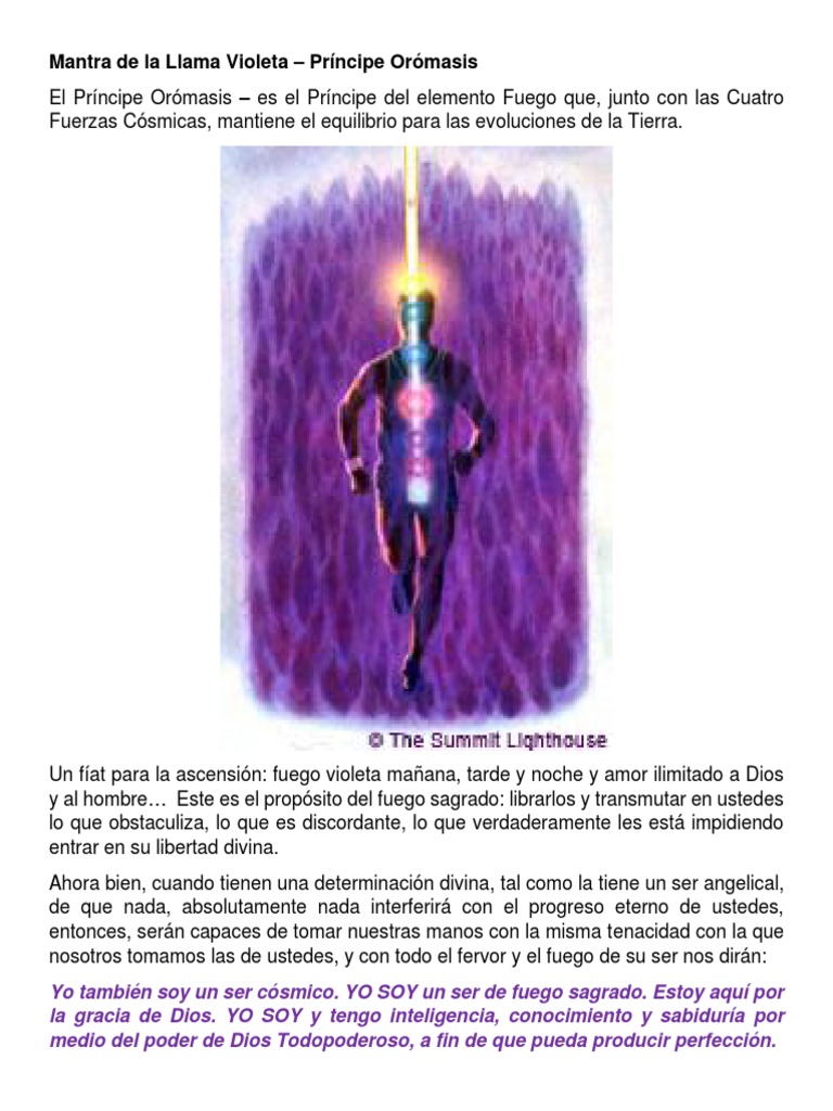 Mantra de La Llama Violeta - Principe Oromasis | PDF | Dios | Amor