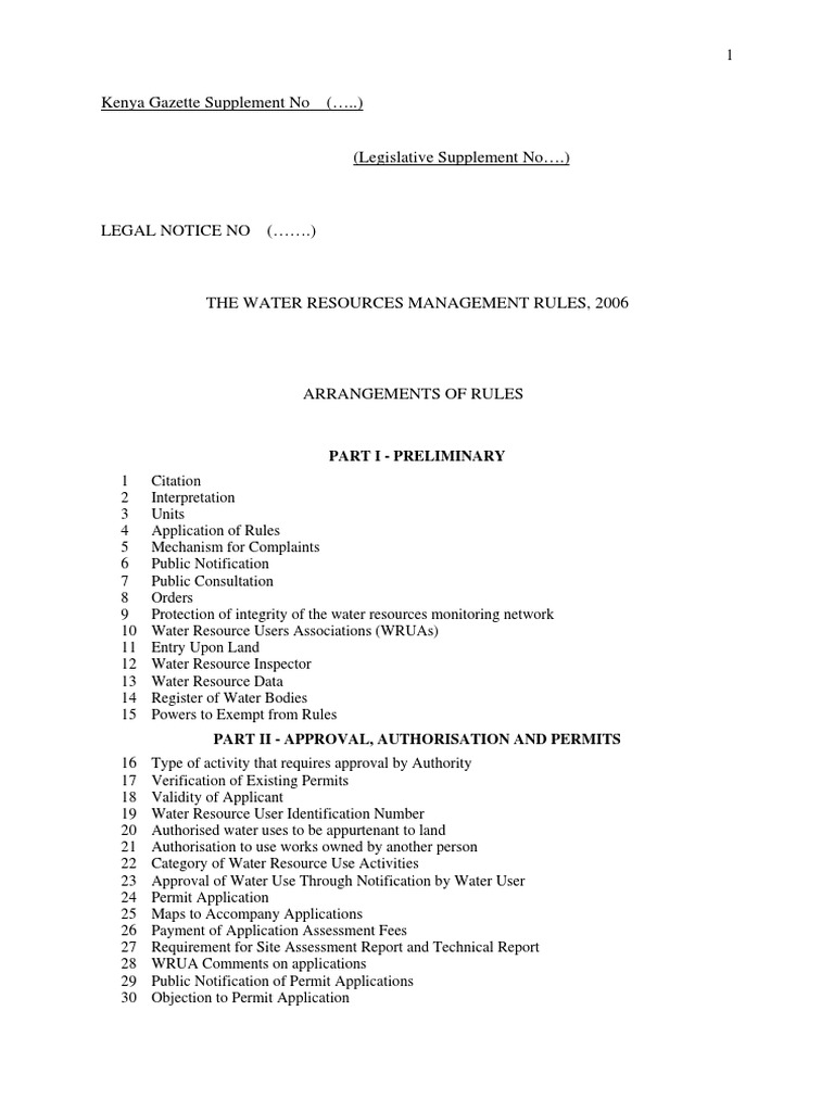 Water Resources Management Rules 2007 | PDF | Water | Water Resources